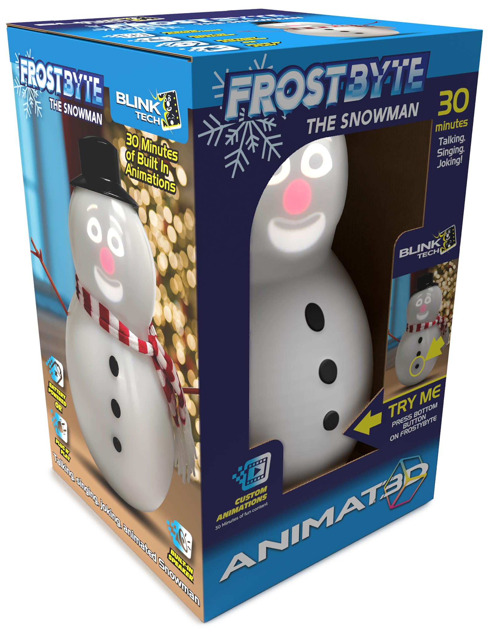 ANIMAT3D FrostByte Talking Animated Blink Snowman with Built in Projec ...